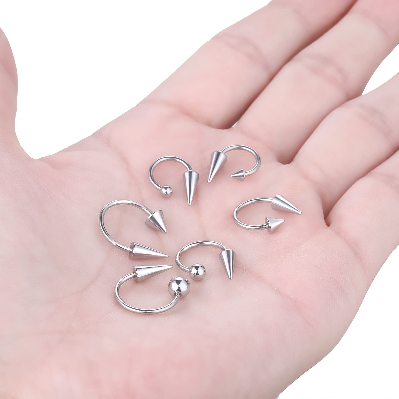 Aumeo Smiley Piercing Jewelry for Mouth 16G Vampire Fangs Piercing Stainless Steel Tiger Teeth Lip Piercing Jewelry