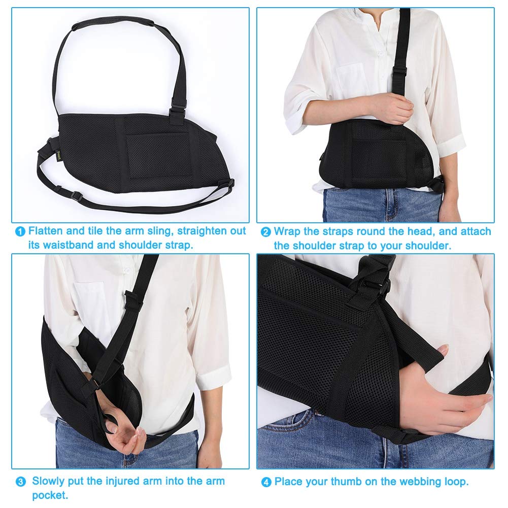Arm Sling With Thumb Support, Arm Sling For Shoulder Injury, Arm Brace, Dislocated Shoulder Sling For Broken Arm Immobilizer Wrist