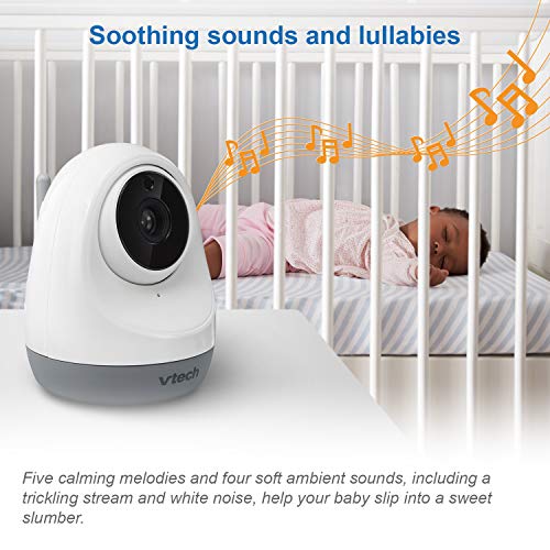 VTech VM3261-2 2.8β Digital Video Baby Monitor with 2 Pan & Tilt Cameras, Full Color and Automatic Night Vision, White