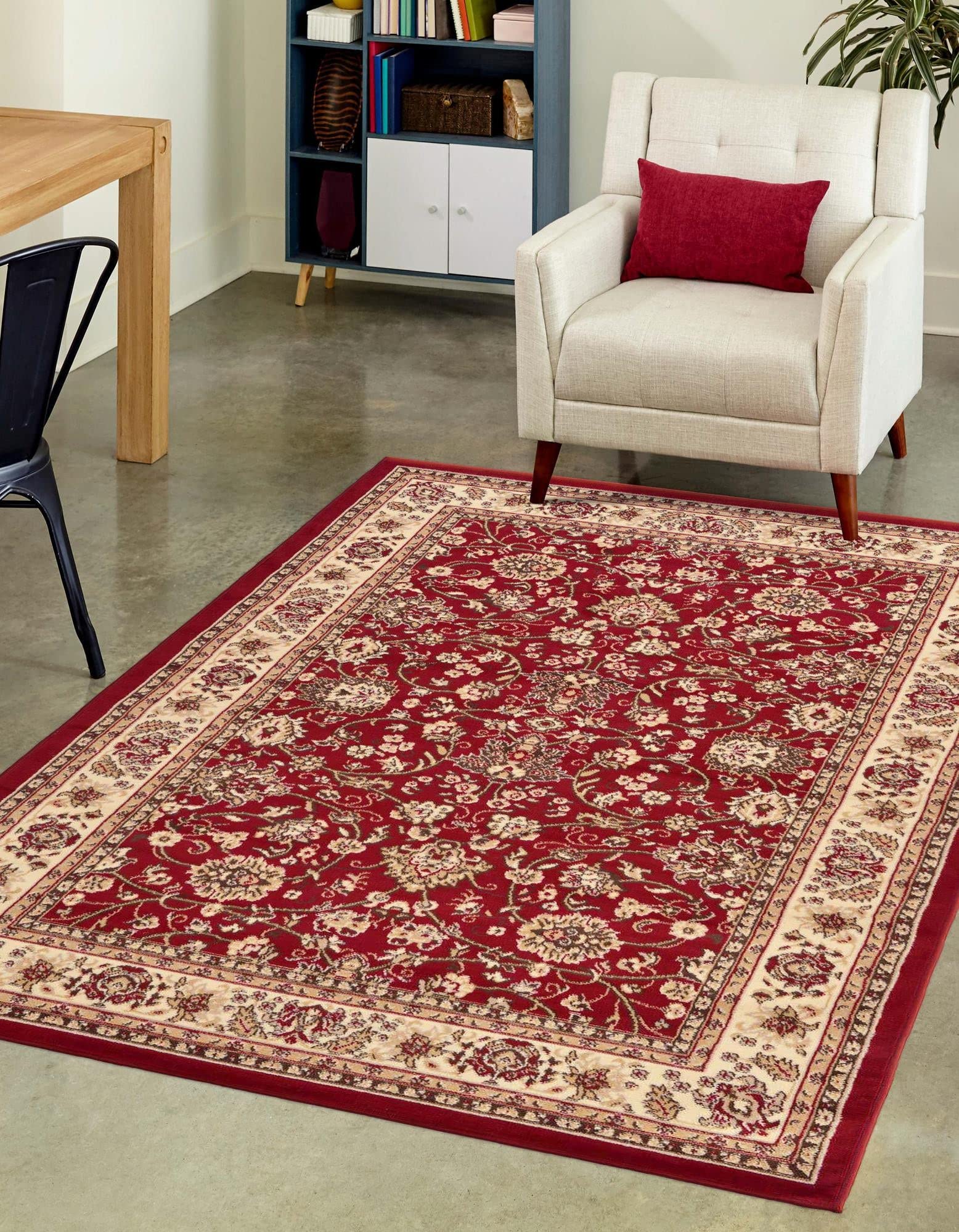 Rugs.com Yasmin Collection Rug β 6' x 9' Burgundy Medium Rug Perfect for Bedrooms, Dining Rooms, Living Rooms