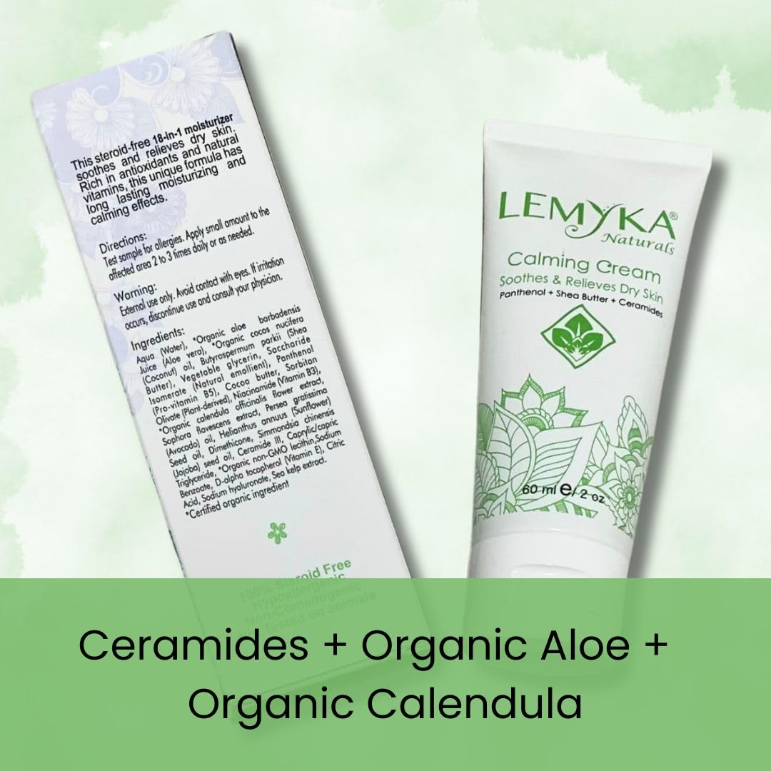 LEMYKA Eczema Flare Defense Natural Calming Cream - 3 Pack Bundle, for Infants, babies, kids, and adults with Eczema (Atopic Dermatitis), Dry Itchy Patches, Skin Rashes, Steroid Free
