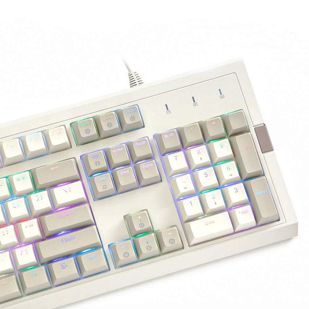 EPOMAKER Ajazz AK510 104 Keys Retro Mechanical Keyboard with PBT SP Spherical Keycaps and RGB Backlight for Gamer, Programmer, Office Work for or iOS Android Windows (Zorro Brown Switch)