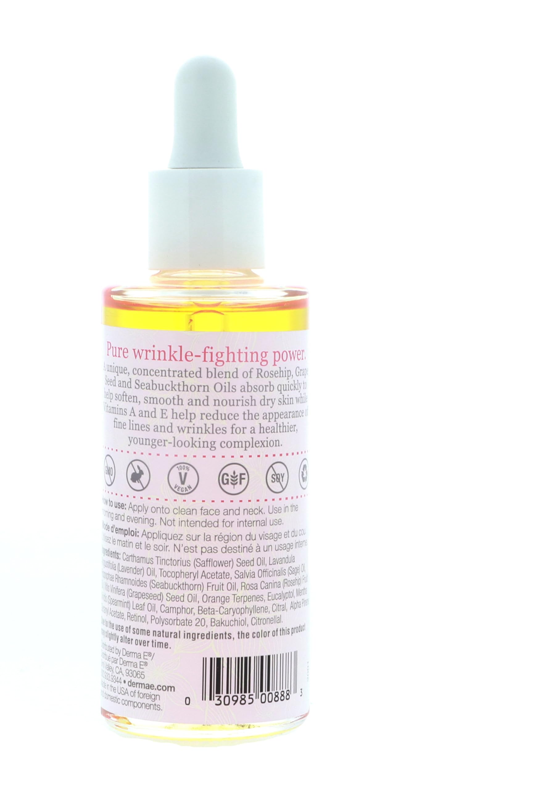 Derma-E Anti-Wrinkle Treatment Oil (Rosehip, Grape Seed, and Vitamins A & E Oils)