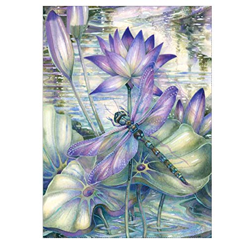 Crafts Paintworks Paint by Number Kit, Lotus and Dragonfly