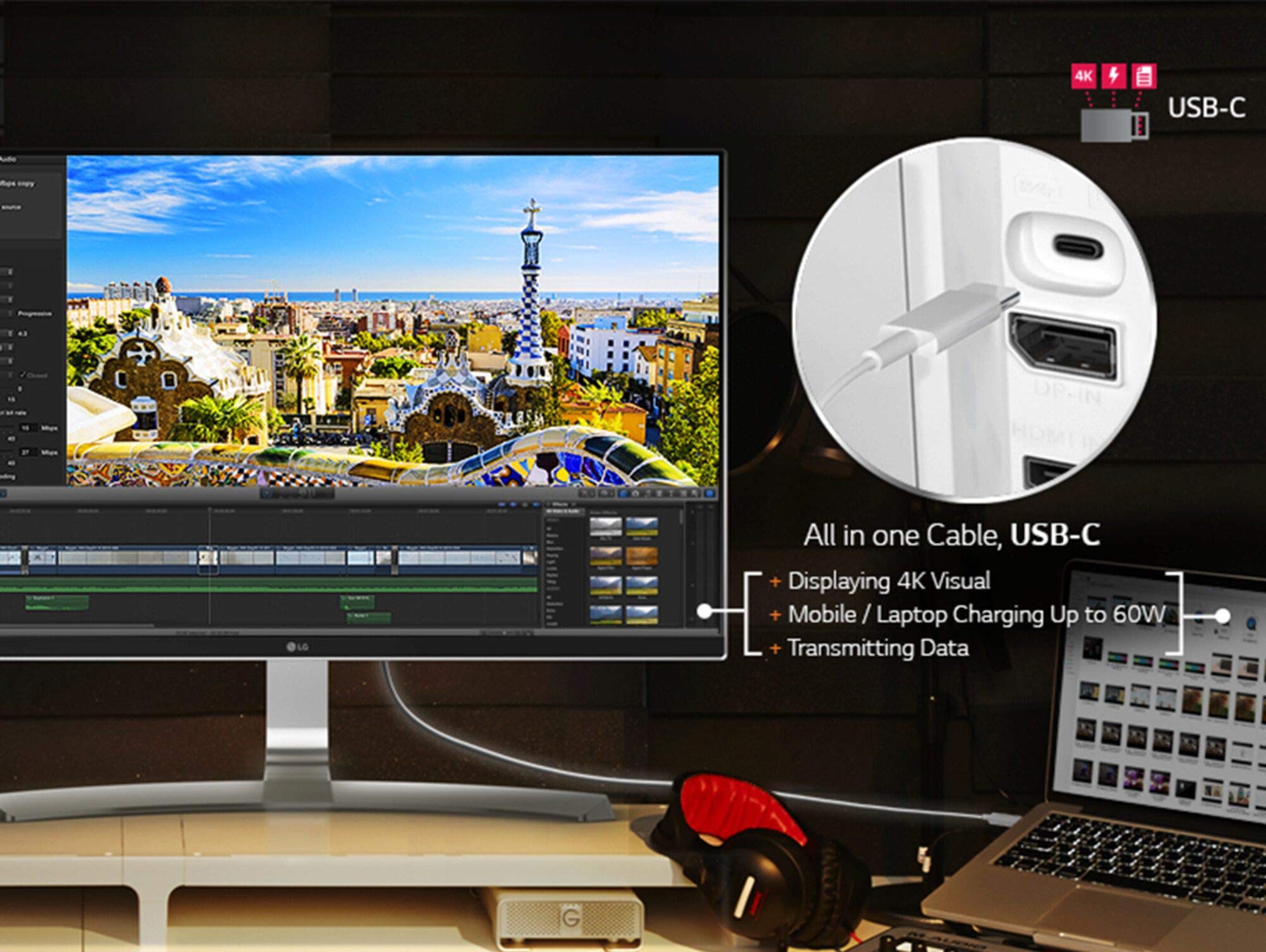 LG 4K UHD 27UD88-W 27" LED-Lit Monitor with USB Type-C