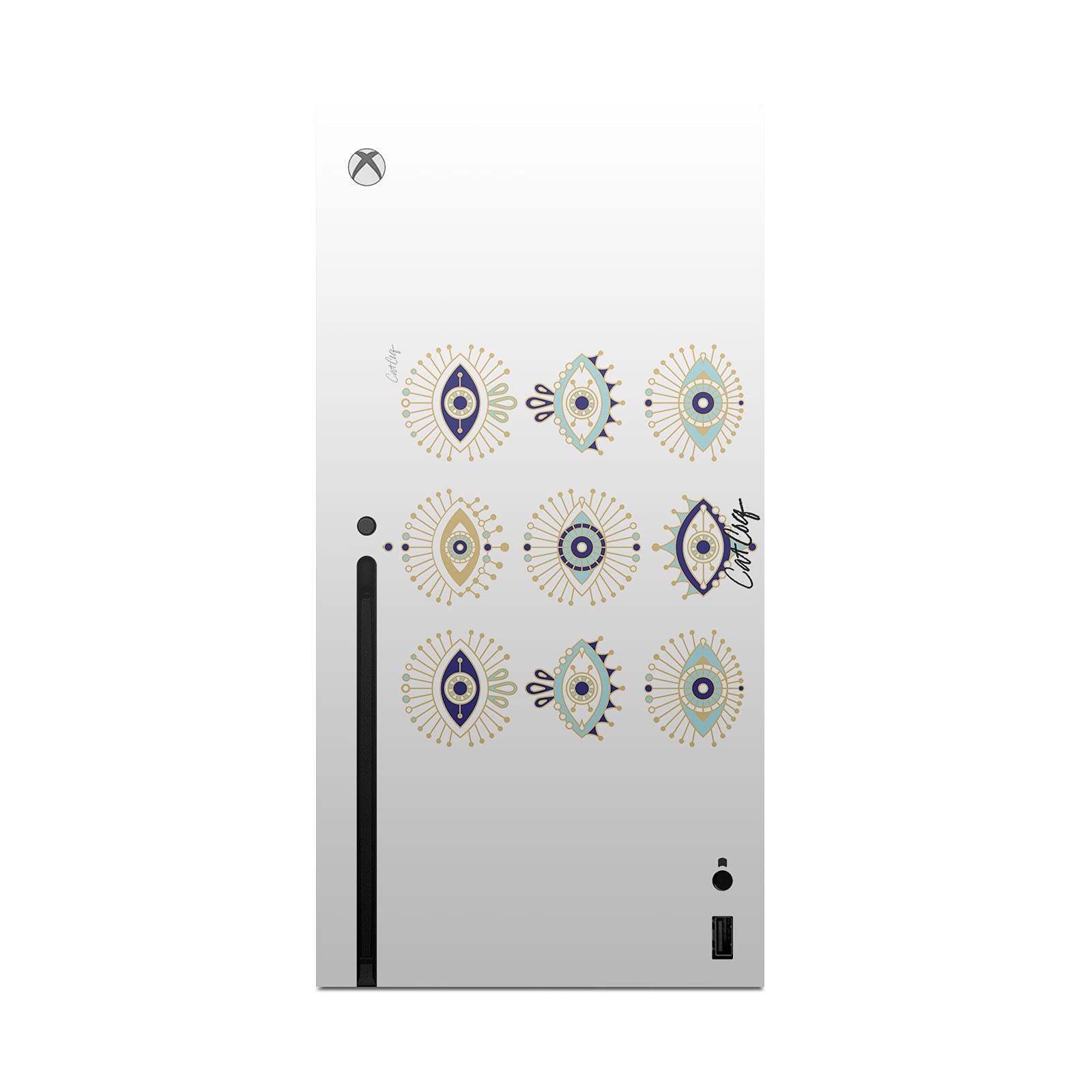 Head Case Designs Officially Licensed Cat Coquillette Blue Gold Art Mix Vinyl Sticker Gaming Skin Decal Cover Compatible With Xbox Series X Console