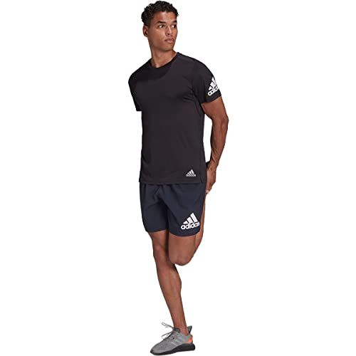 adidas Men's Run It T-Shirt, Black (Sleeve Logo), 4X-Large