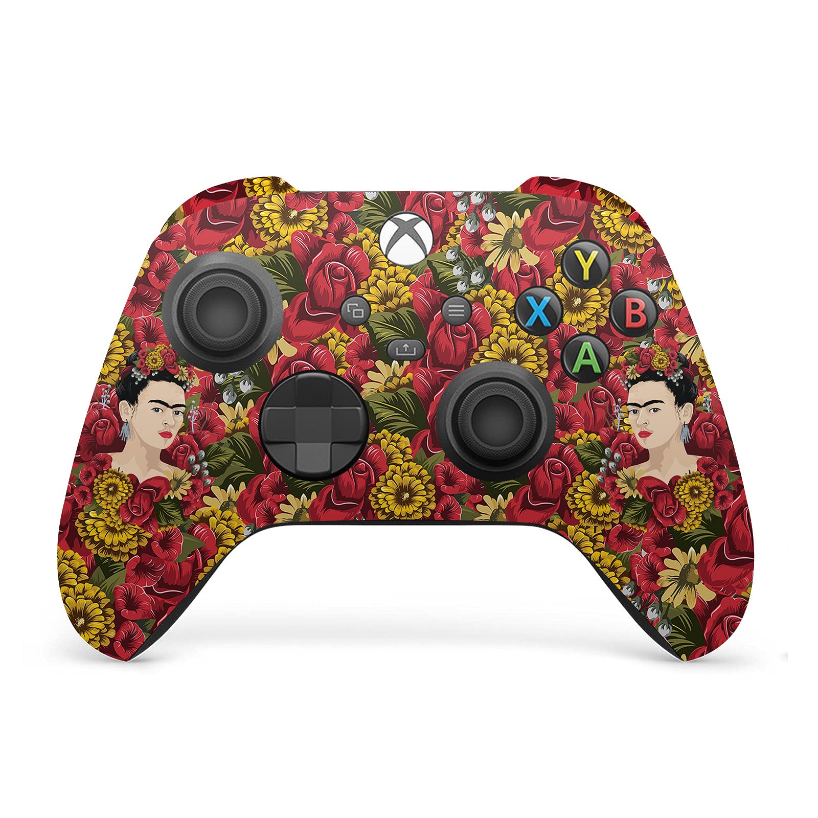 Head Case Designs Officially Licensed Frida Kahlo Portrait Pattern Floral Vinyl Sticker Gaming Skin Decal Cover Compatible With Xbox Series X Console and Controller Bundle