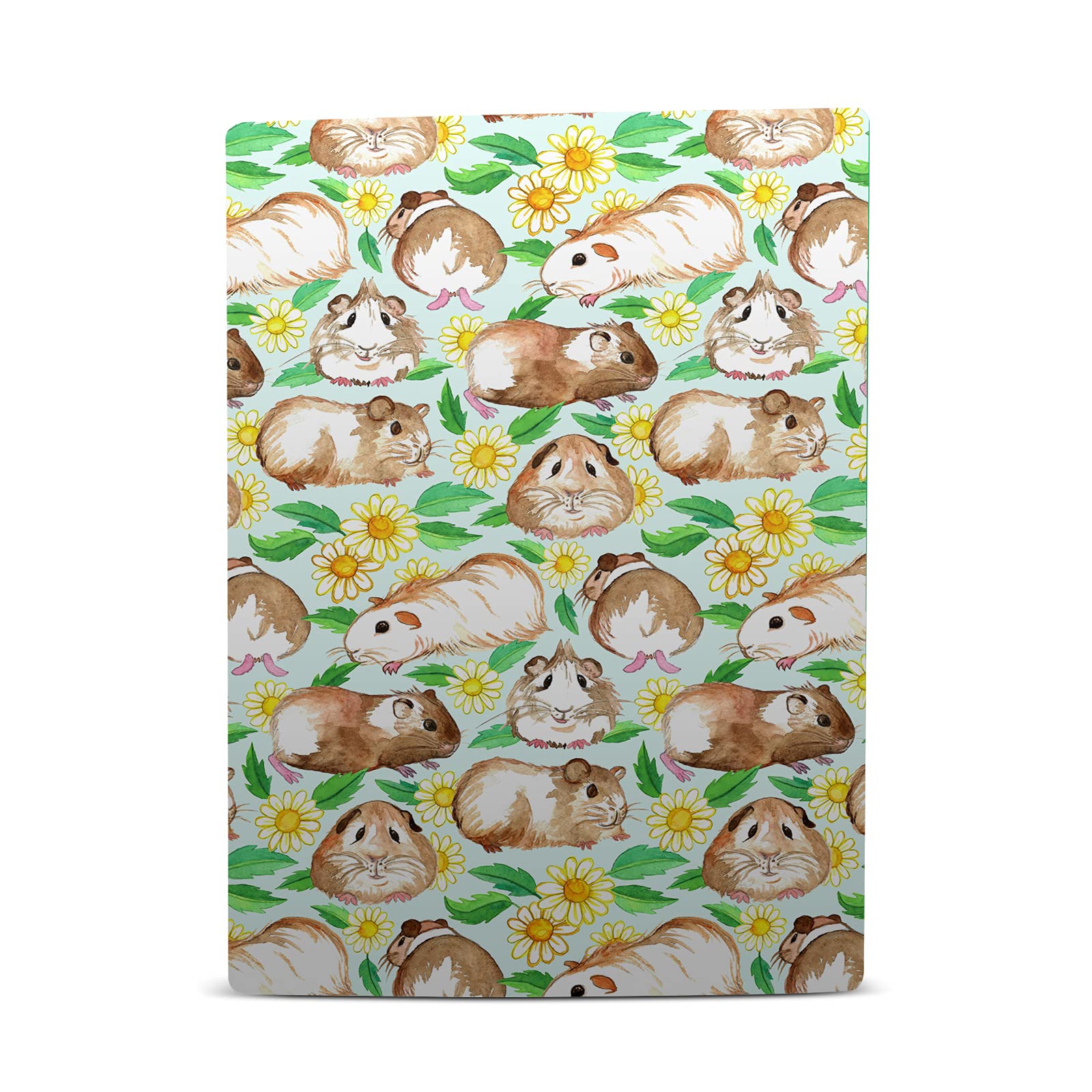 Head Case Designs Officially Licensed Micklyn Le Feuvre Guinea Pigs And Daisies In Watercolour On Mint Art Mix Vinyl Faceplate Sticker Gaming Skin Decal Compatible With PS5 Digital Edition Console