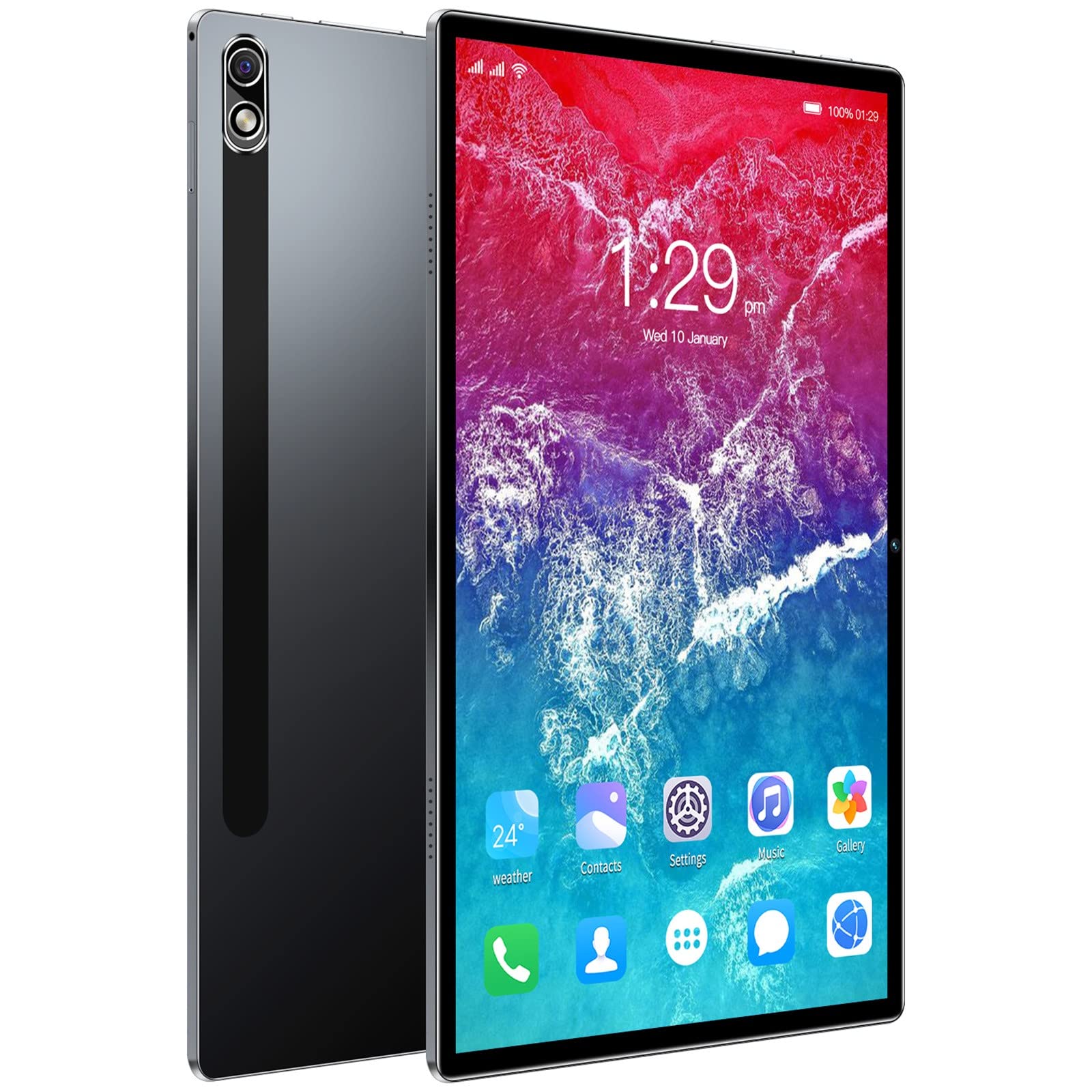 Android 10.0 Tablet, All-New Fire 10.1" 2.5D Octa Core Unlocked Phablet, WiFi Blue-Tooth Tablet, IPS HD Display, Built-in 4000mAh Battery, Dual Sim & Camera, 4G + 32G, US Plug (Black)