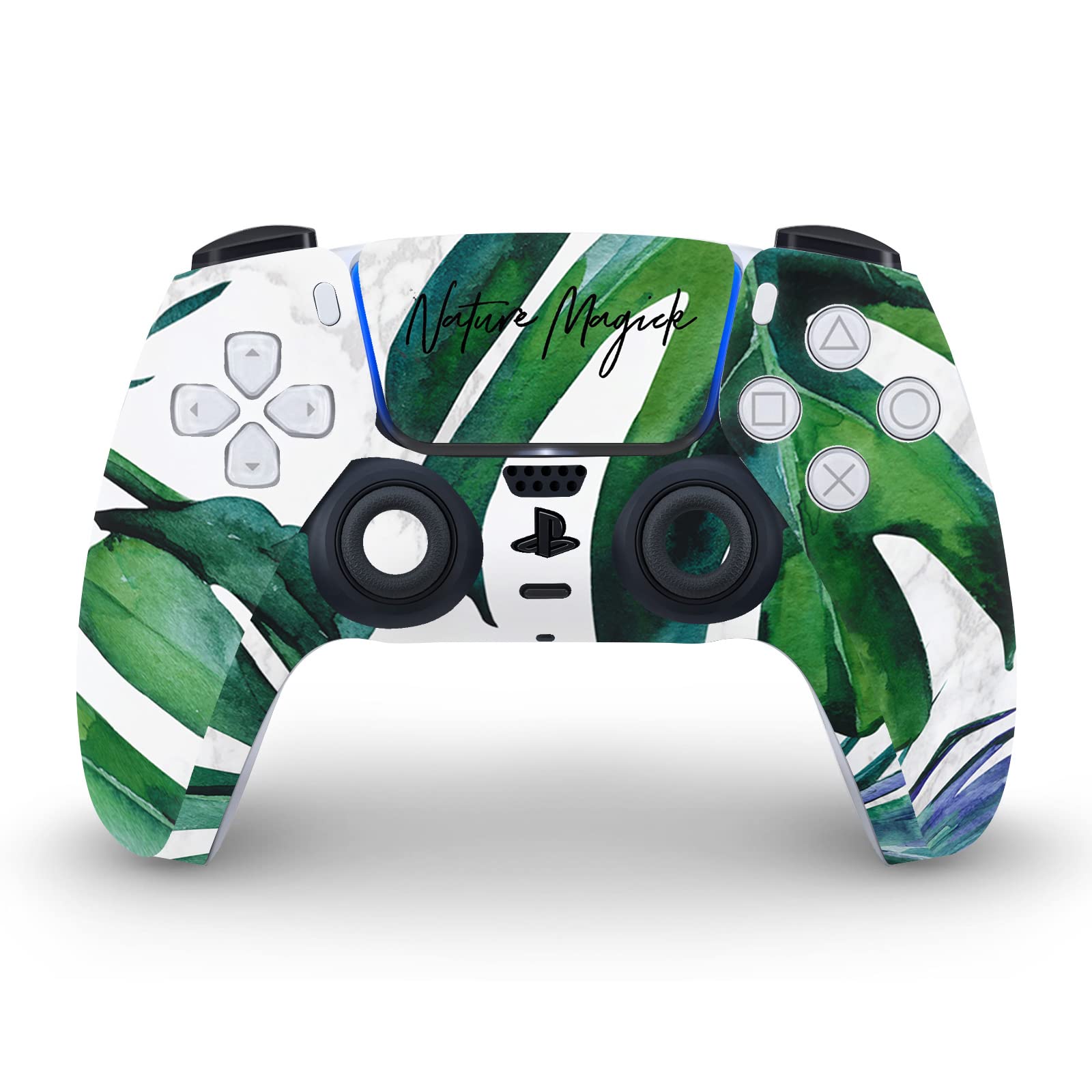 Head Case Designs Officially Licensed Nature Magick Green Art Mix Vinyl Faceplate Sticker Gaming Skin Decal Cover Compatible With Sony PlayStation 5 PS5 Disc Edition Console & DualSense Controller