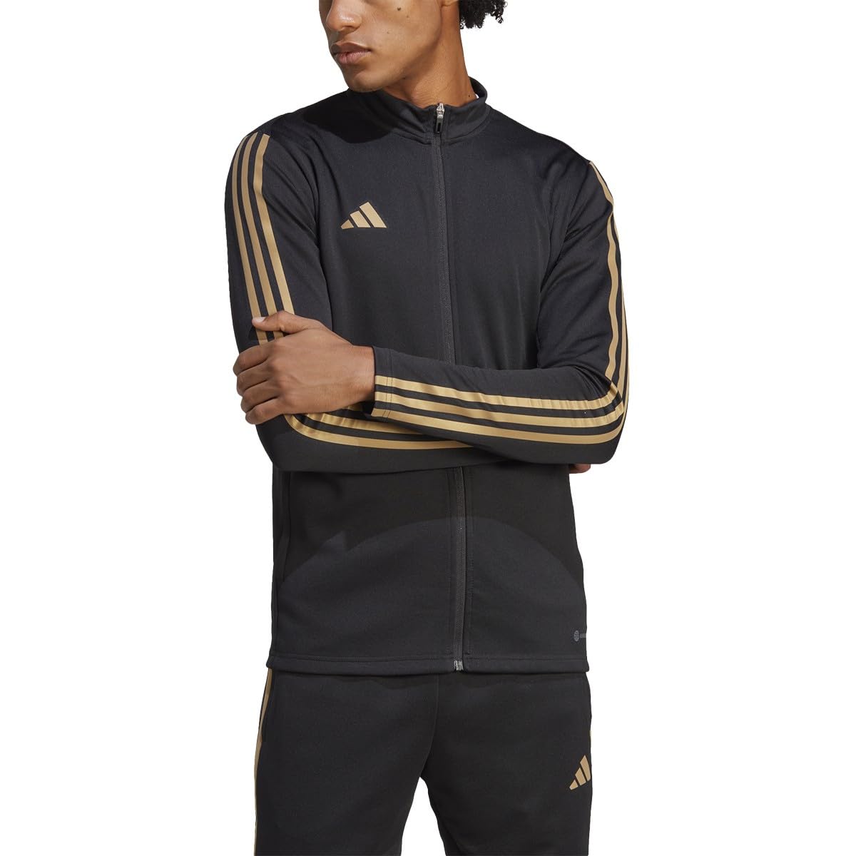 adidas Men's Size Tiro Training Jacket, Black/Reflective Gold, XX-Large/Tall