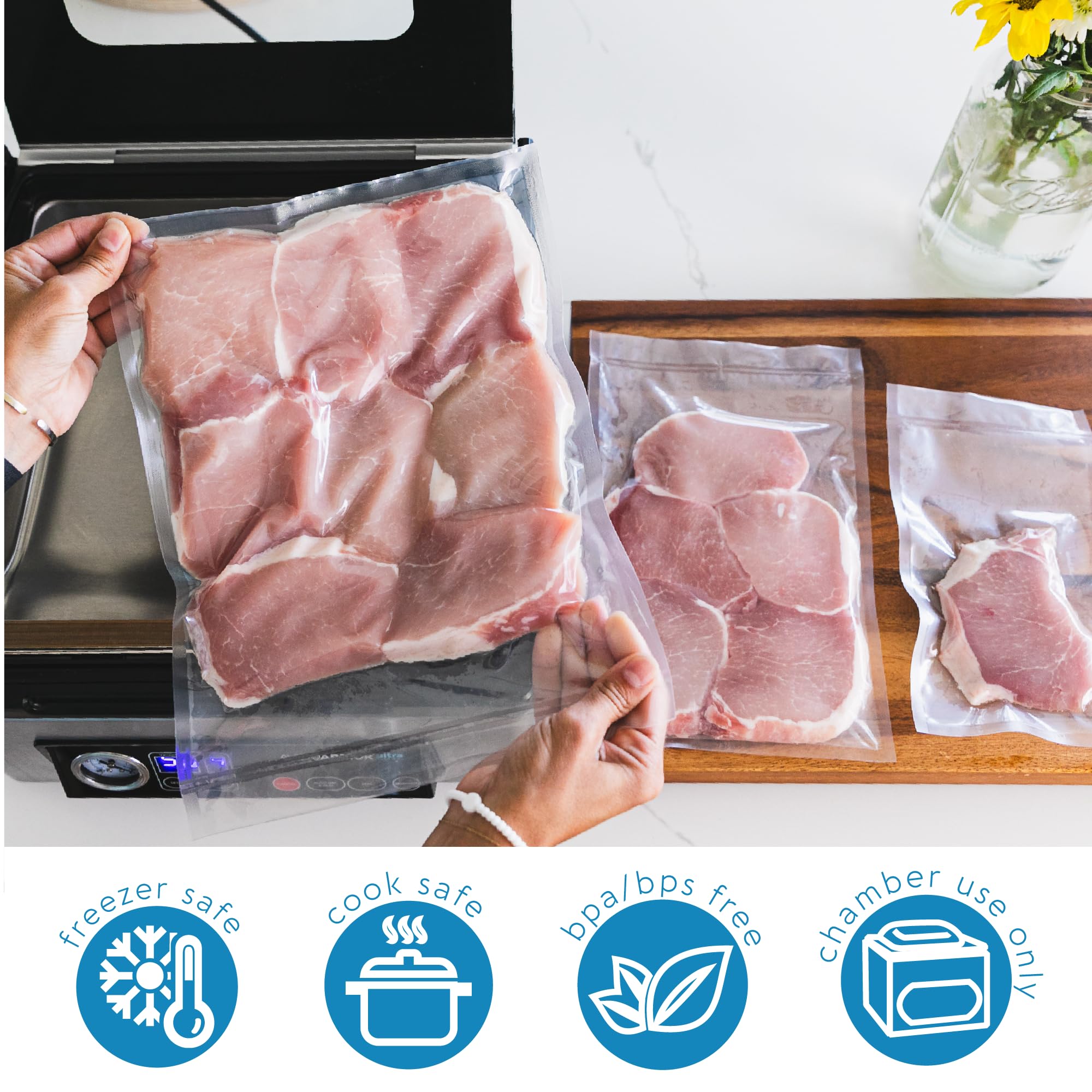 Avid Armor β Chamber Machine Pouches 3.5mil, Pre-Cut Chamber Vacuum Sealer Bags, Heavy Duty Seal Pouch, BPA-Free Chamber Sealer, Assorted Size Pack, 6"x10", 8"x12", 10"x13" - Pack of 300
