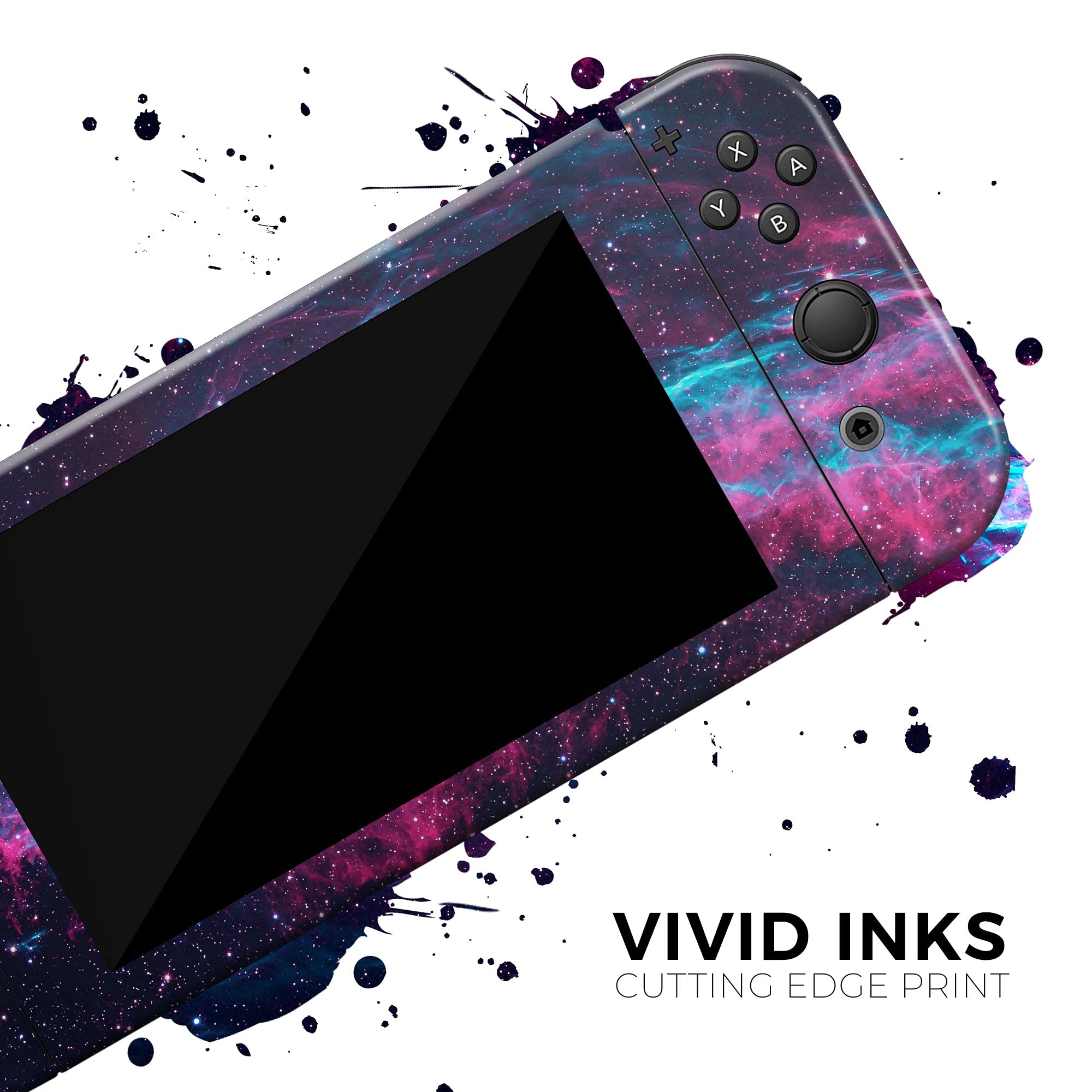 Design Skinz - Compatible with Nintendo Switch Console + Joy‑Con - Skin Decal Scratch-Resistant Removable Vinyl Wrap Cover - Cosmic Strobe Space V1