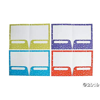 Homework Folders - 12 Pieces - Educational and Learning Activities for Kids