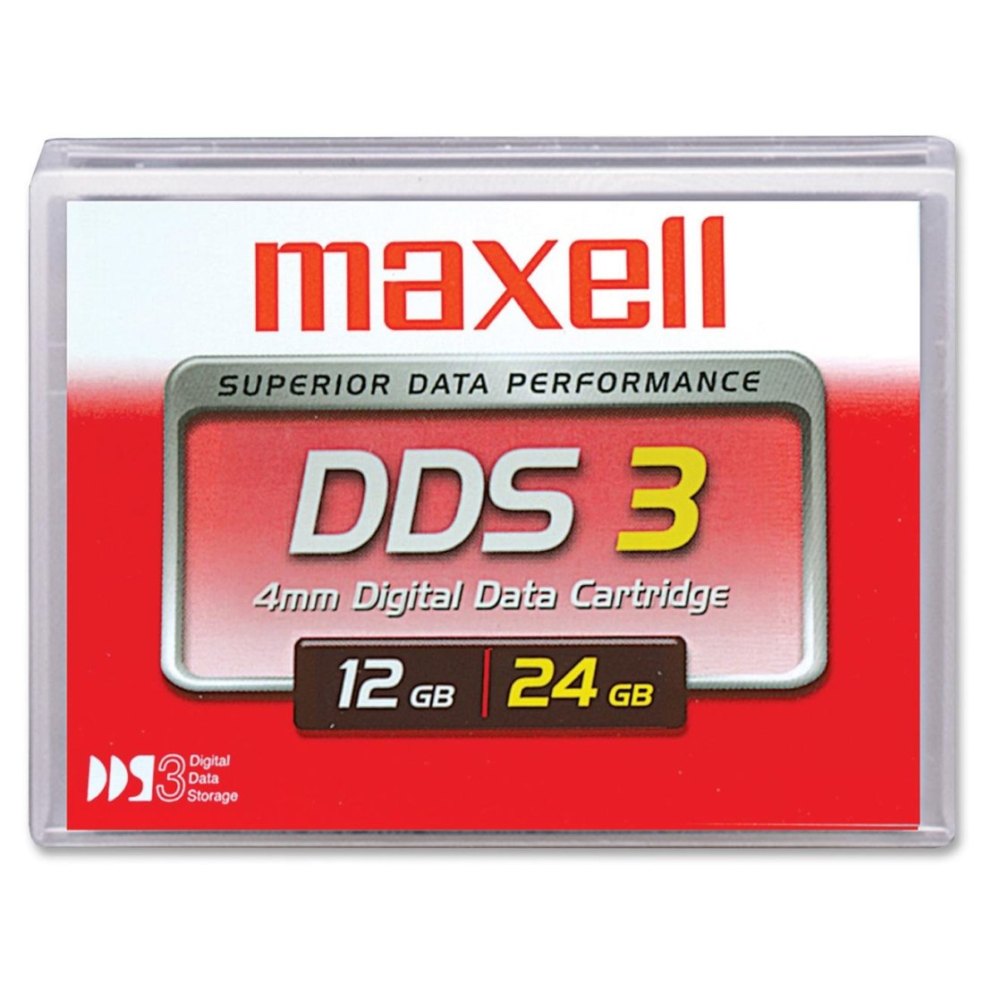 Maxell 1/8" DDS-3 Cartridge, 125m, 12GB Native/24GB Compressed Capacity