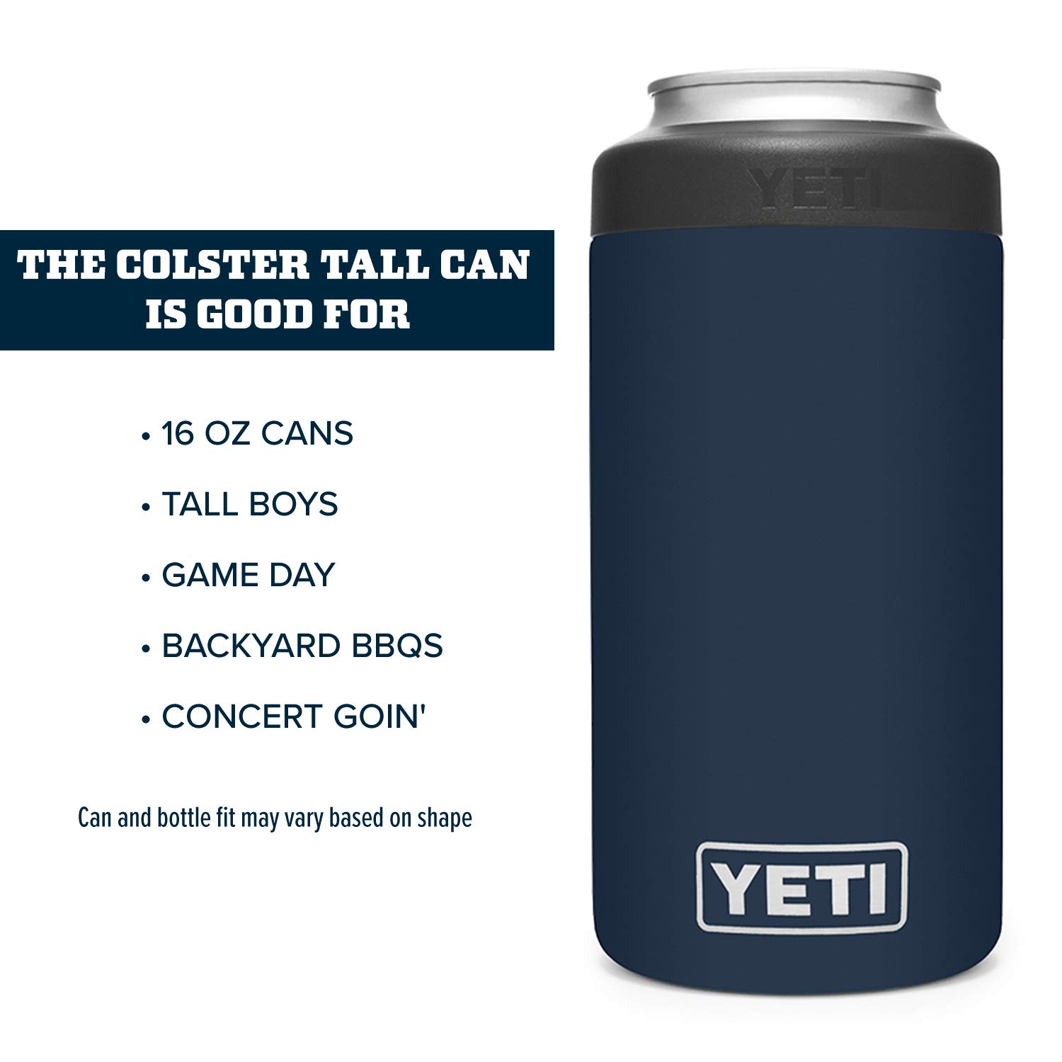 YETI Rambler 16 oz. Tall Can Insulator for Tallboys & Cans, Navy (NO CAN INSERT)
