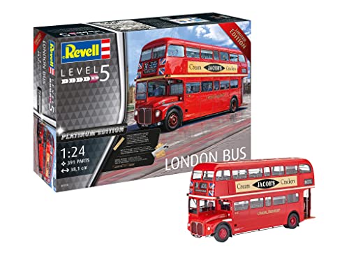 Revell Germany London Double Decker Bus (Platinum Limited Edition) Plastic Model Kit, 1/24 Scale