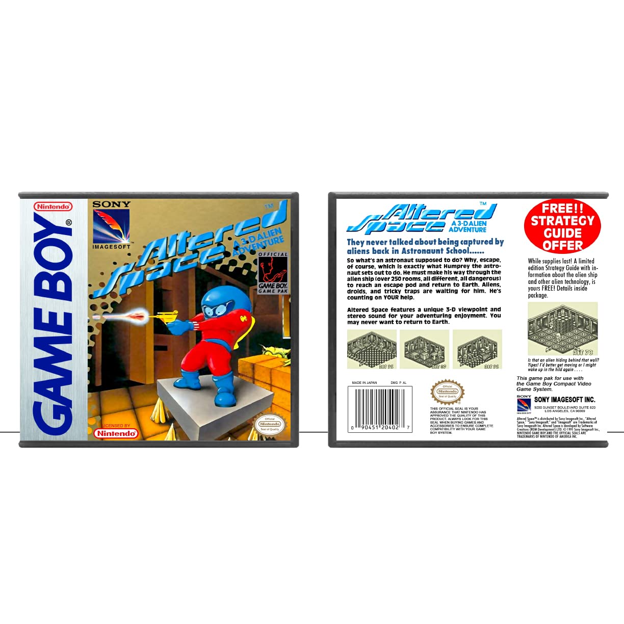 Altered Space: A 3-D Alien Adventure | (GB) Game Boy - Game Case Only - No Game