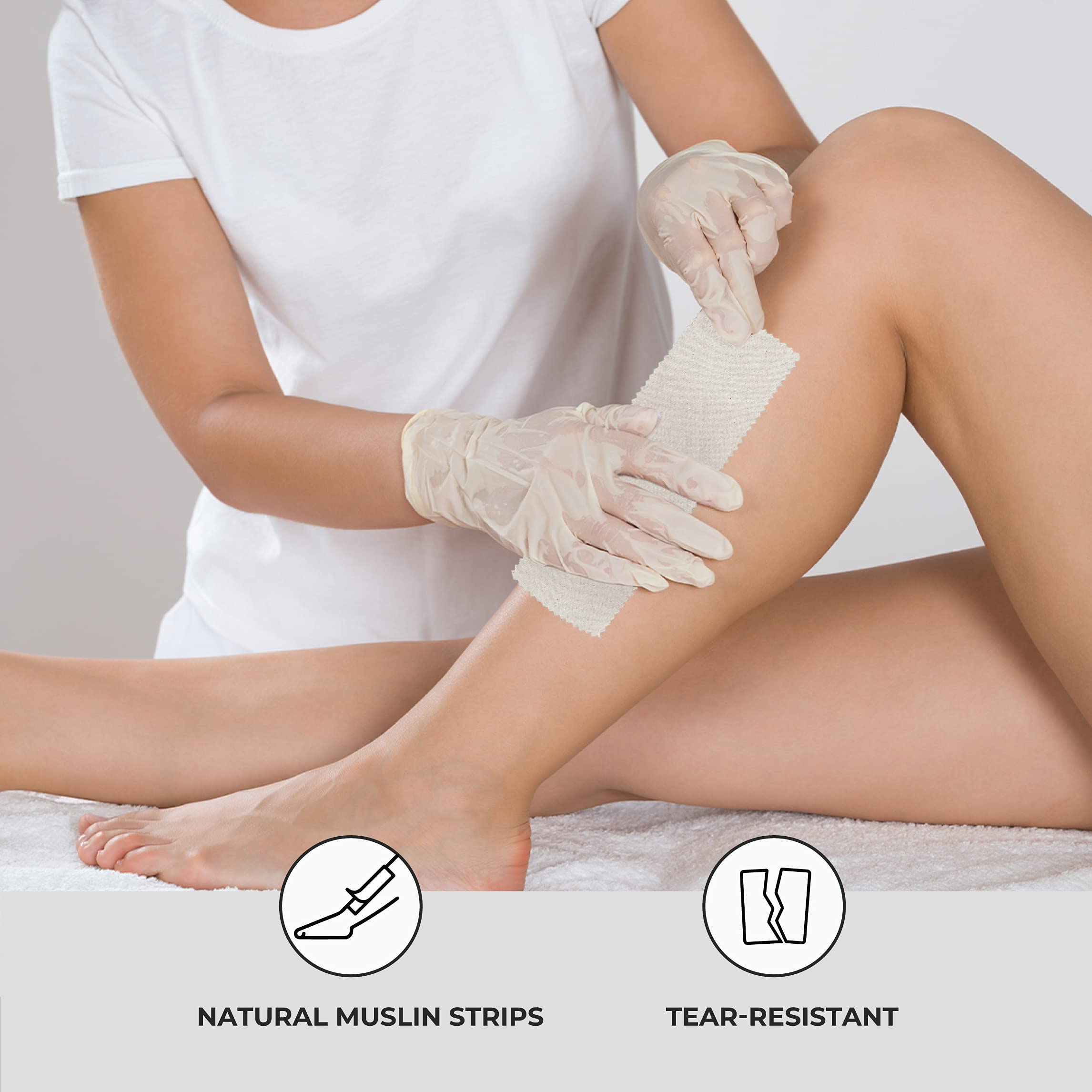 ForPro Natural Muslin Epilating Strips, Tear-Resistant, Pre-Cut Strips for Hair Removal, 3β W x 9β L, 100-Count