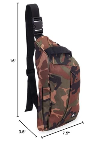 Everest unisex adults Woodland Camo Daily Sling Bag, Woodland Camo, One Size US