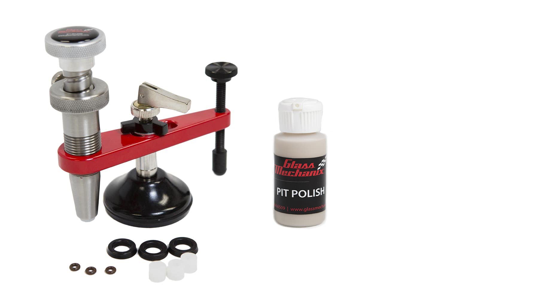 Glass Mechanix Daytona RapidSet Bridge Assembly with Pit Polish, 30ml Combo-Windshield Repair kit