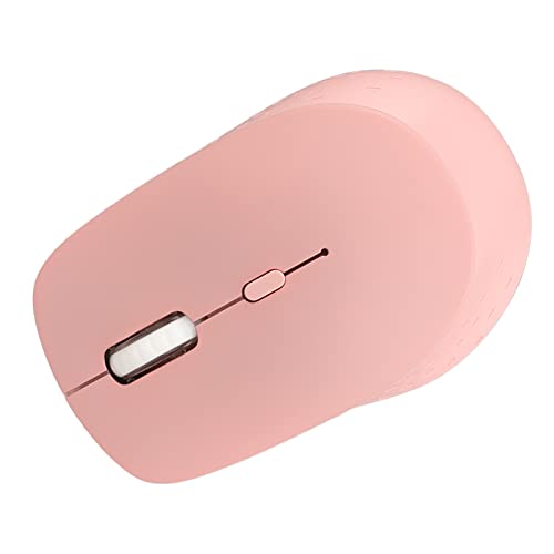 ASHATA 2.4G Wireless Mouse, RGB Running Light Gaming Mouse, Dual Mode Rechargeable Cordless Mouse, Adjustable 1000 1200 1600 DPI Portable Ergonomic Mice for PC Laptop, Pink