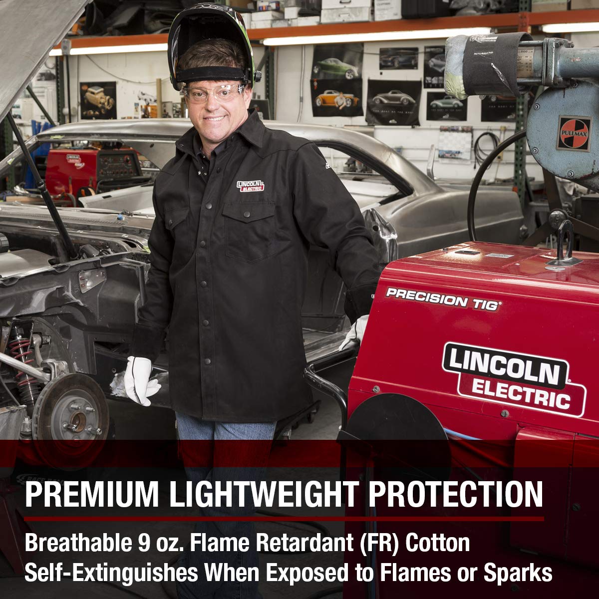 Lincoln Electric Welding Shirt | Premium Flame Resistant (FR) Cotton | Custom Fit | Black | Medium | K3113-M
