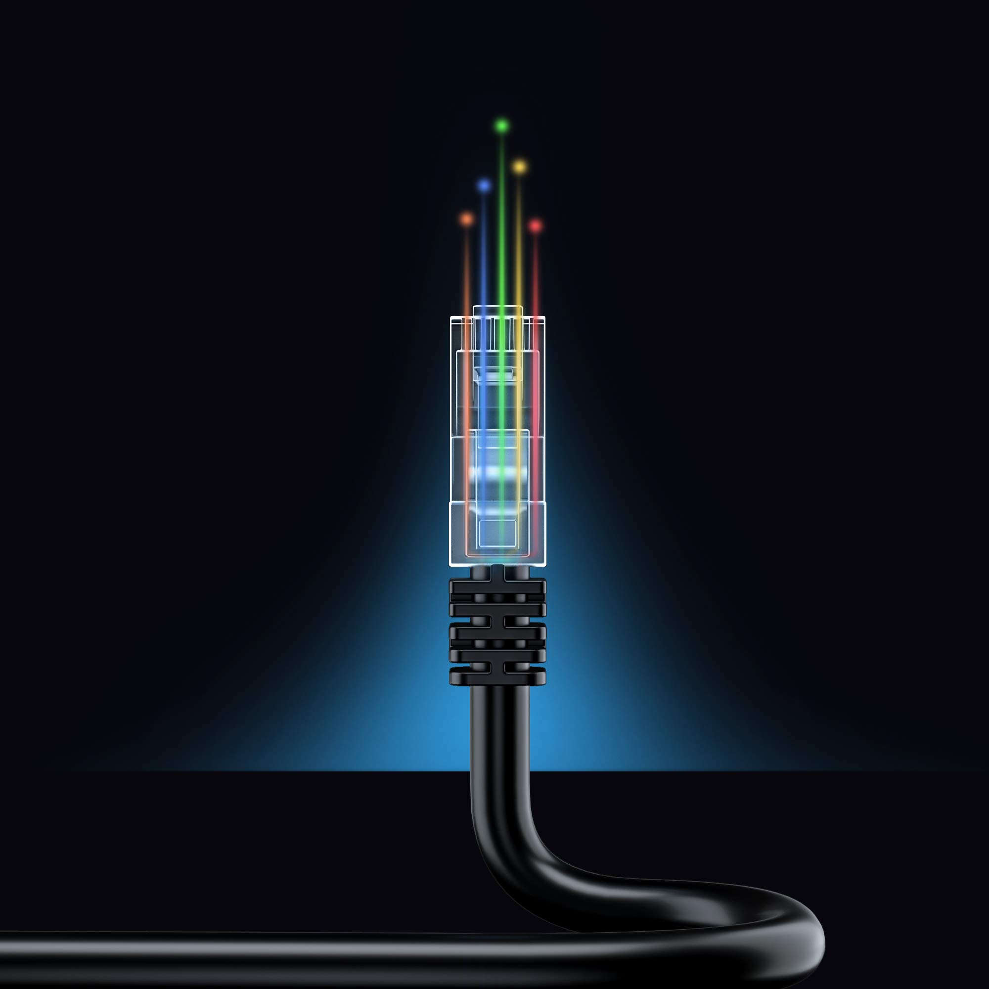 Maximm Cat 6 Ethernet Cable 20 Ft, 100% Pure Copper, Cat6 Cable (20 Pack) LAN Cable, Internet Cable, Patch Cable and Network Cable - UTP (Black) 20 Feet