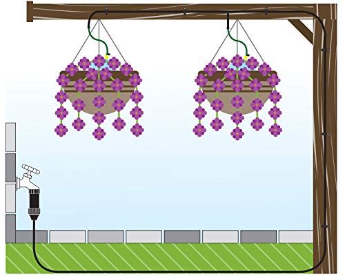 Orbit 56311 Hanging Basket Drip Irrigation Drip Watering Kit with Flex Misters,Black