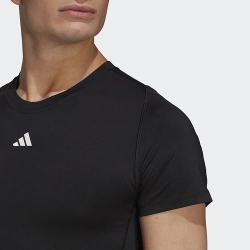 adidas Men's Techfit Training Tee, Black, Small