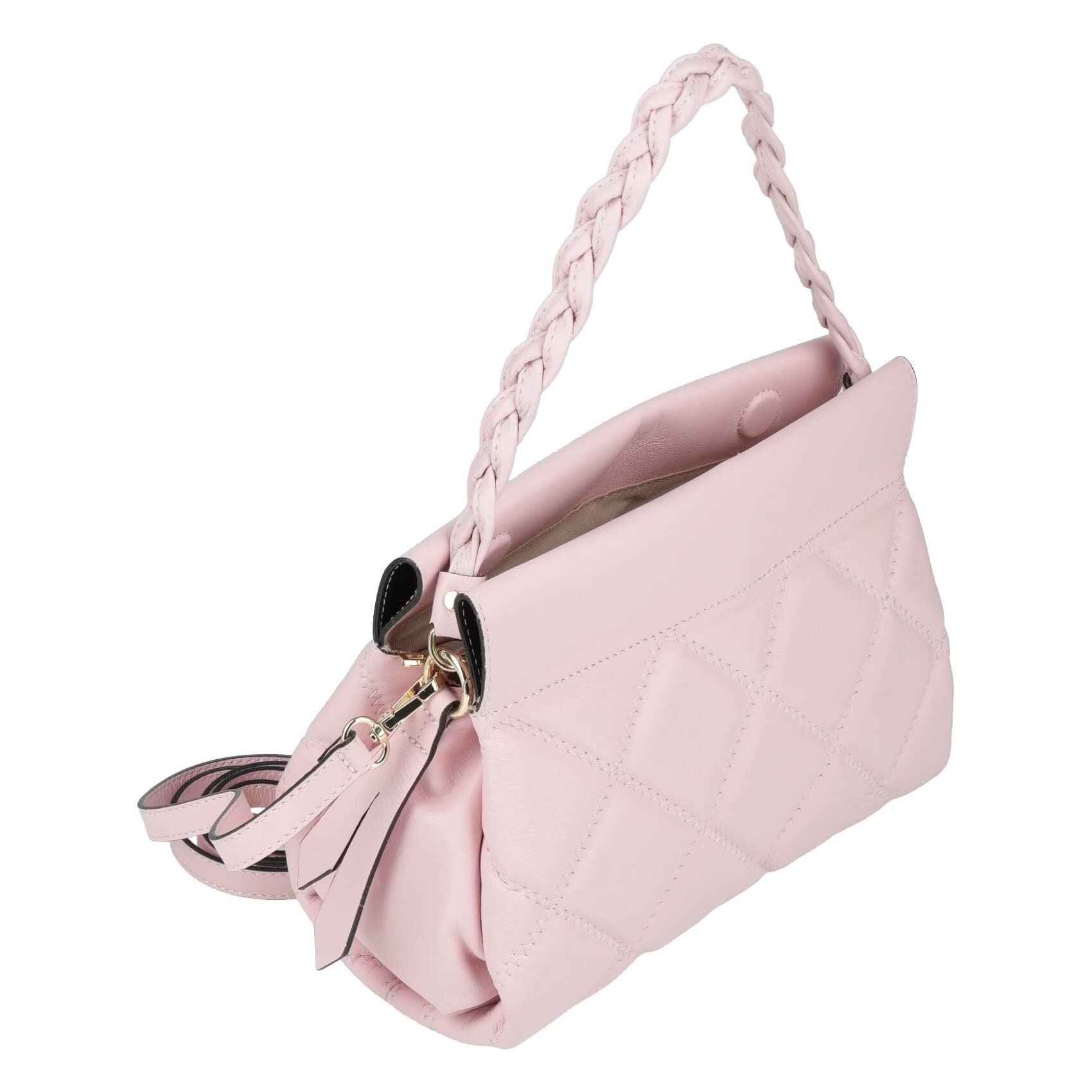 Asia Bellucci Italian Made Soft Pink Quilted Leather Purse