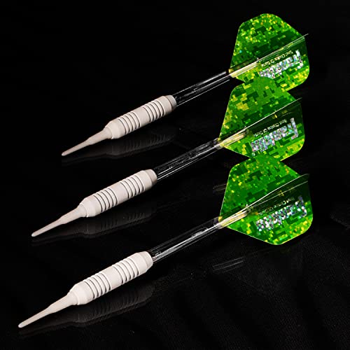 Franklin Sports Light Up Electronic Dart Board Set - LED Soft Tip Electric Dartboard with Digital Scoreboard - Adults + Kids Set - (6) Darts Included, Black/Green, 15"