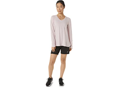 ASICS Women's Long Sleeve Heather TOP Training Apparel, S, Barely Rose Heather