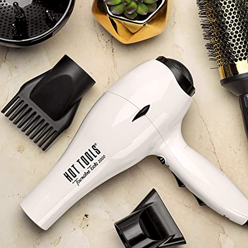 HOT TOOLS Pro Artist Tourmaline 2000 Turbo Hair Dryer, White
