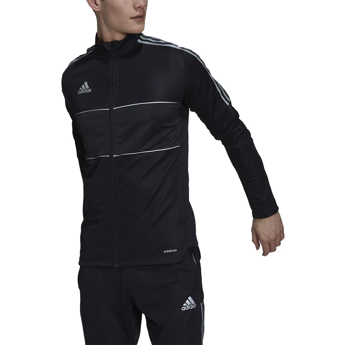 adidas Men's Tiro Reflective Track Jacket, Black, Large