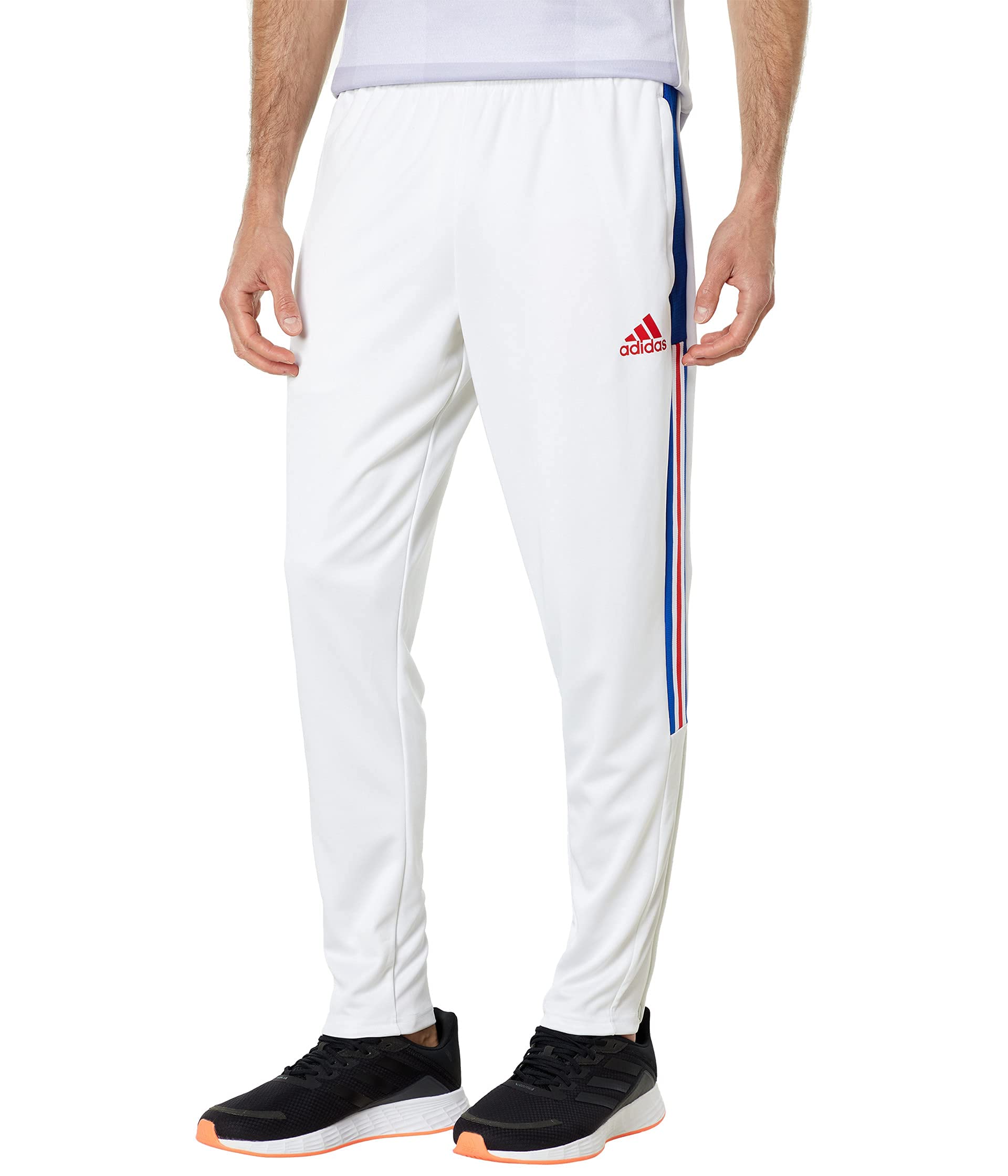 adidas Men's Tiro 21 Track Pants, White/Team Royal Blue/Vivid Red/Team Royal Blue, Medium