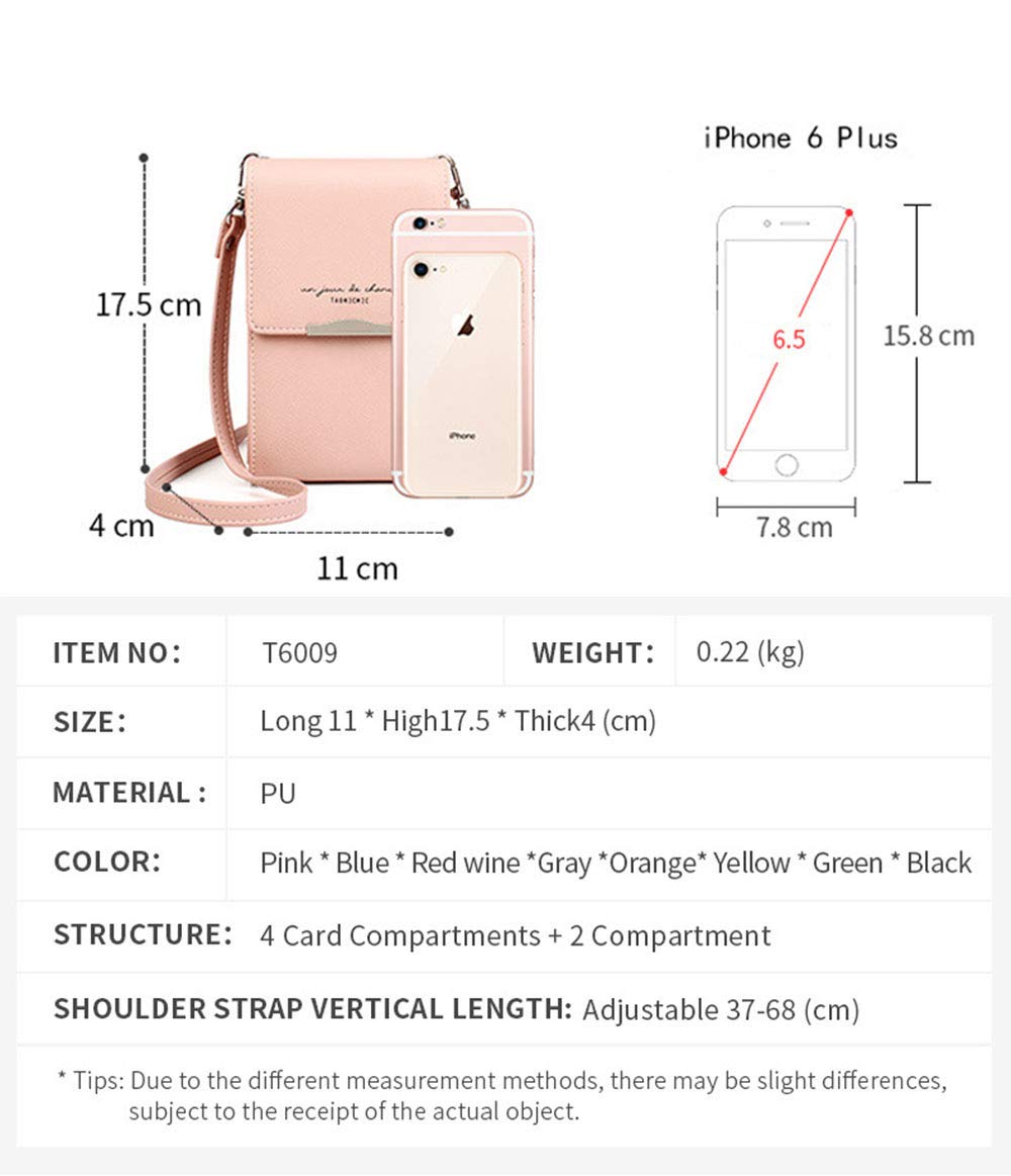 Valentoria Womens Crossbody Shoulder Bag Tassel Cell Phone Purse Card Slot Wallet Handbag (Y-Pink)