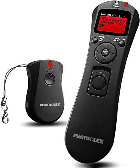PHOTOOLEX Intervalometer Digital Camera Remote Shutter Release Controller LCD Timer Control 2.4G Wireless for Canon EOS Rebel T6 T7 80D 70D 60D 60Da 77D T7i T6i T6s SL2 SL1 T5 T3 T5i T4i T3i T2i