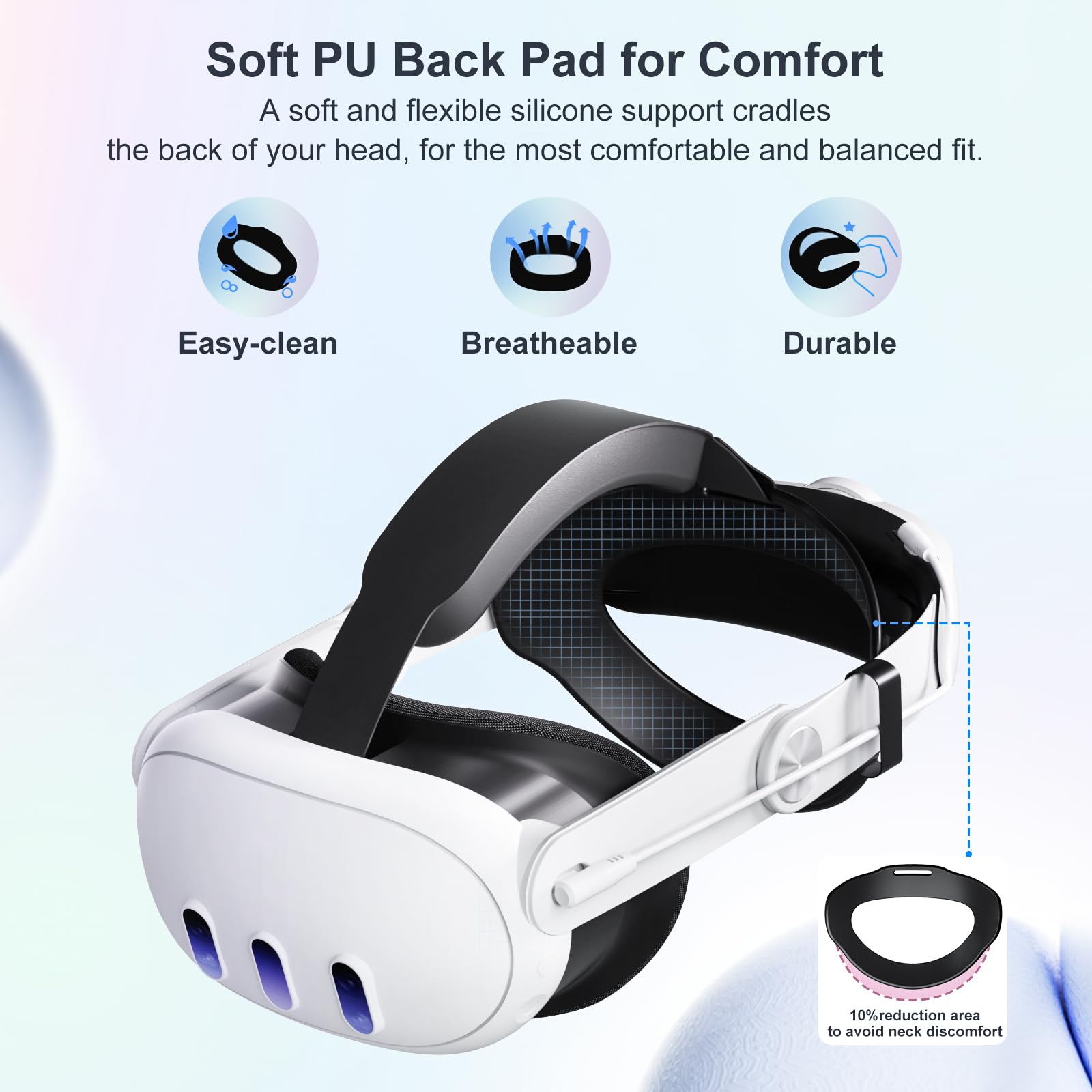 Aolukytech Head Strap for Oculus Quest 2, Replacement 3-in-1 Adjustable Elite Strap Compatible with Oculus/Meta Quest 2, Head Strap Accessories for Enhanced Support and Comfort in VR