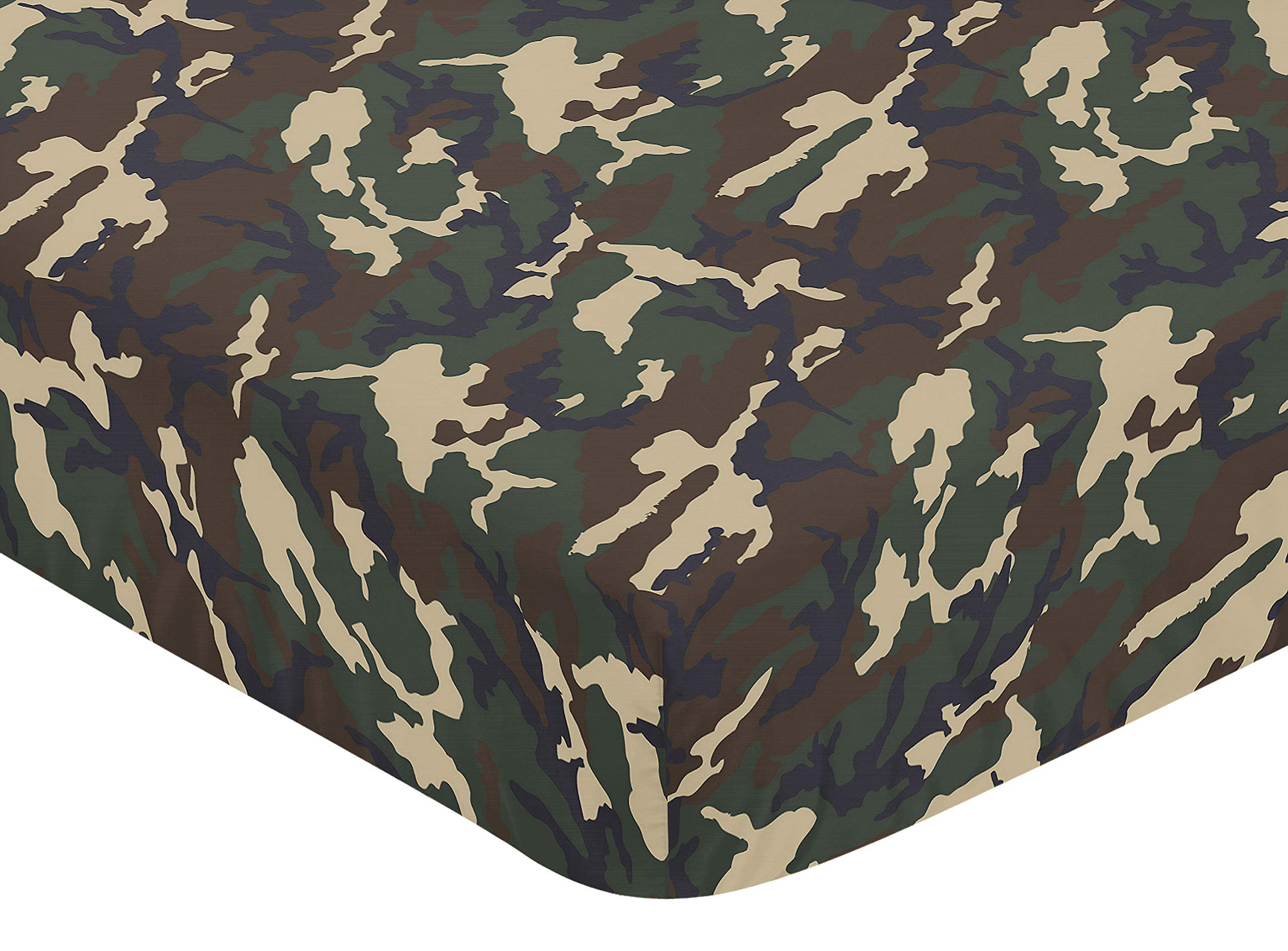 Green Camo Fitted Crib Sheet for Baby and Toddler Bedding Sets by Sweet Jojo Designs - Camo Print