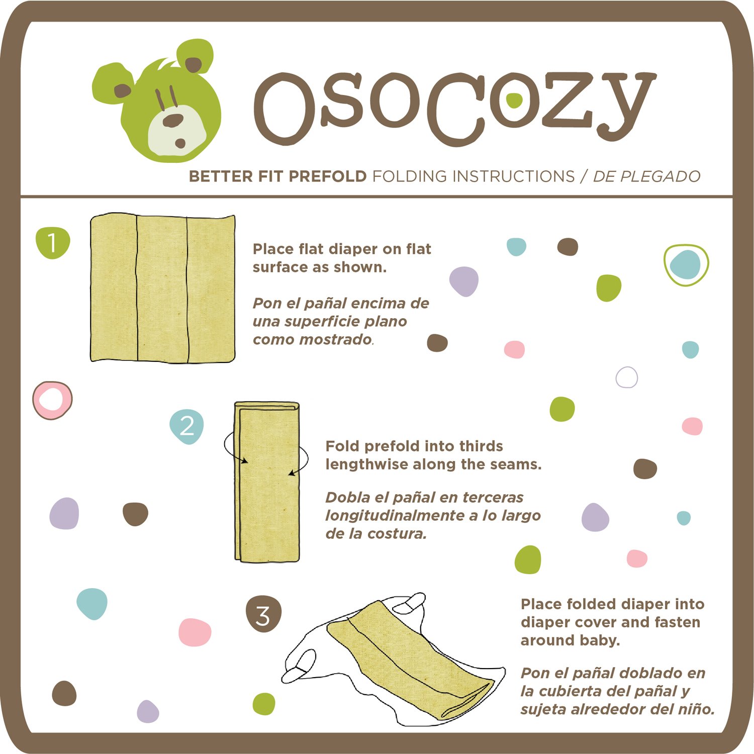 OsoCozy Better Fit Unbleached Prefold Cloth Diapers -100% Cotton, Gauze Weave, Sized for Tri Folding - Size 3 - (Toddler 4x8x4 Fits 25-45 lb.) - 1 Dozen