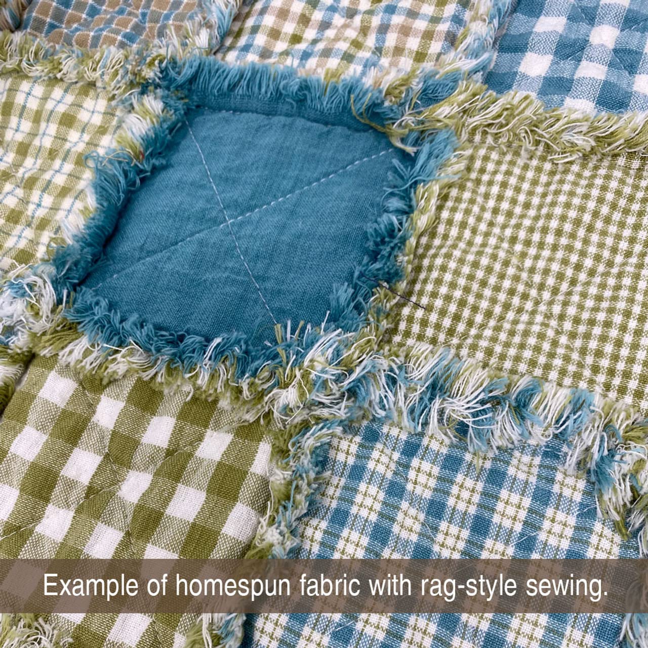 Sage Green 2 Plaid Homespun Cotton Fabric by JCS - Sold by The Yard