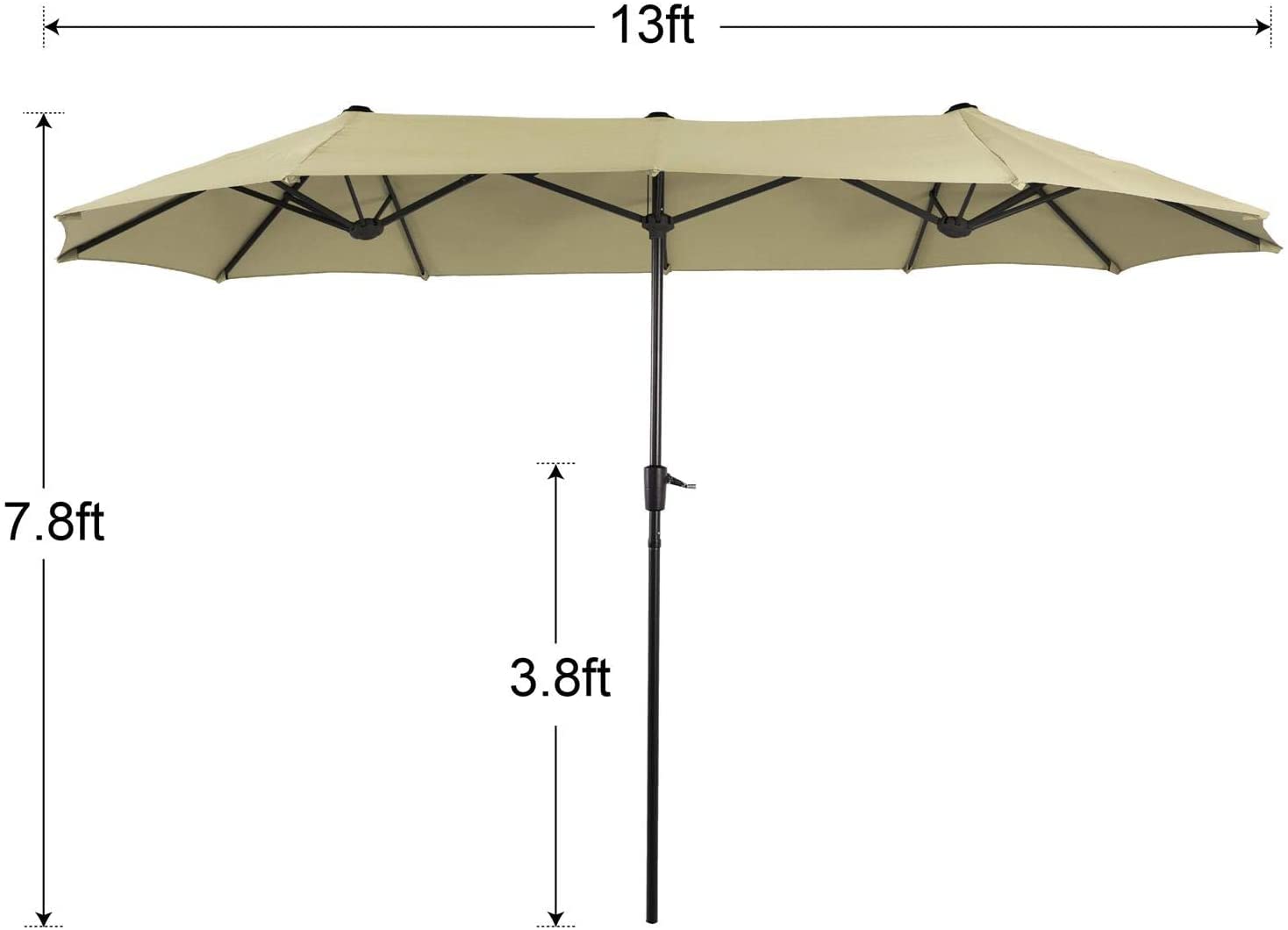 PHI VILLA 7 Piece Outdoor Dining Set with Umbrella, Patio Furniture Dining Set with Foldable Patio Chairs & Outdoor Table for Yard & Garden