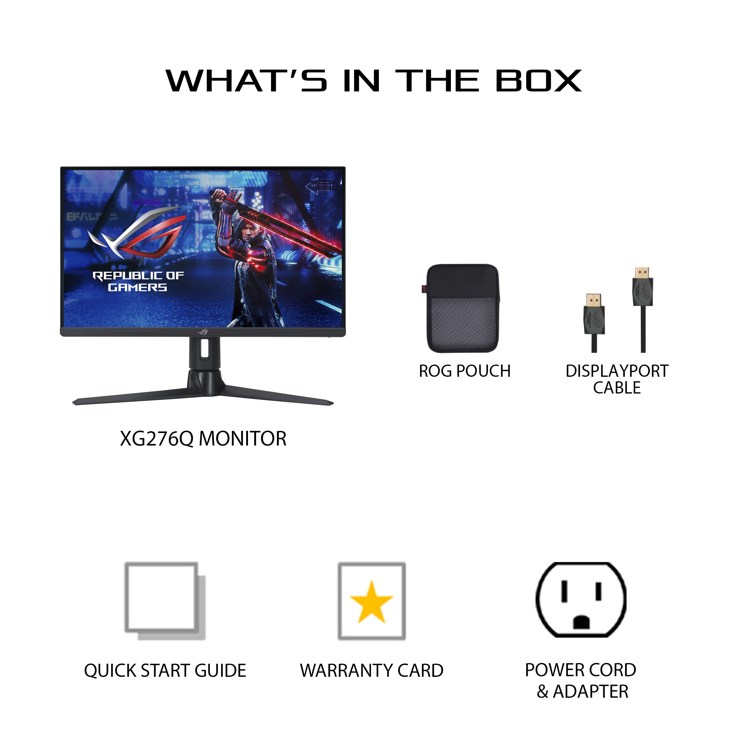 ASUS ROG Strix 27β 1080P Gaming Monitor (XG276Q) - Full HD, IPS, 170Hz, 1ms, Extreme Low Motion Blur, FreeSync Premium technology, DisplayPort, HDMI, Tripod socket for Webcam, DisplayHDR400, BLACK