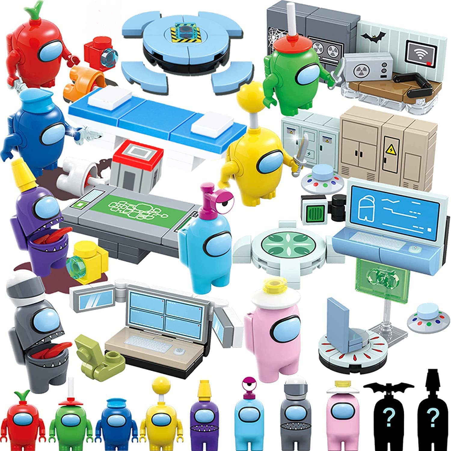 Among Game Us Werewolf Kill Games Building Blocks with 10 Mini Figures (with Instructions and Box) 297pcs ,The for Kids