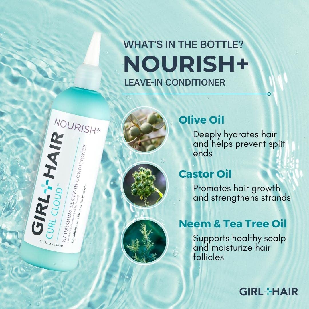 G+H NOURISH+ Moisturizing Leave-In Conditioner | Shea Butter, Tea Tree Oil | Promote Hair Growth, Healthy Scalp | Sulfate & Silicone Free | 10.1 Fl Oz