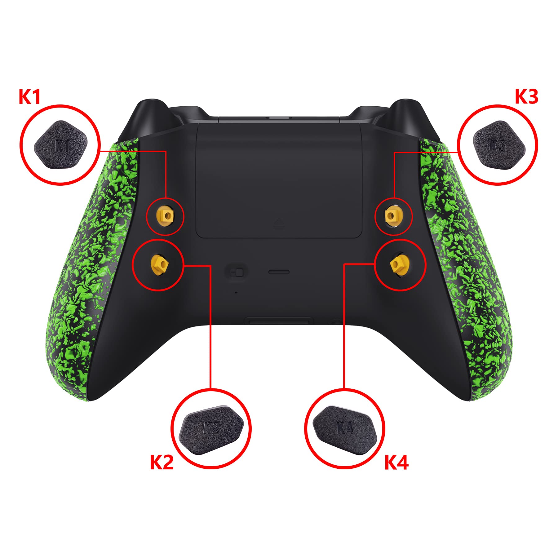 eXtremeRate Hope Programable Remap Kit for Xbox Series X/S Controller, Upgrade Boards & Redesigned Back Shell & Side Rails & Back Buttons for Xbox Core Controller - Textured Green