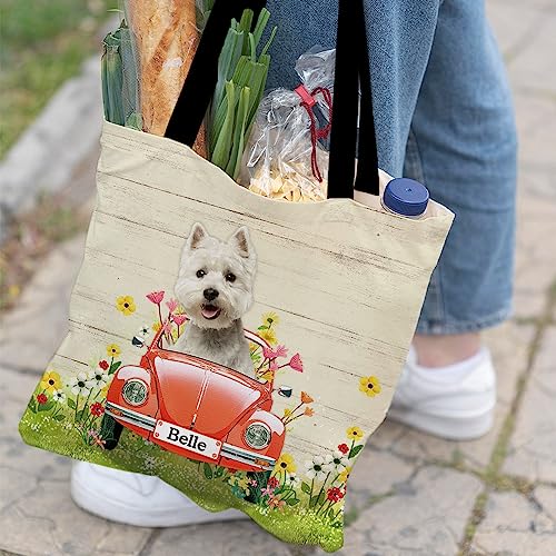 BAGEYOU Pomeranian Dog Space Astronaut Tote Bag Funny Animal Casual Canvas Shoulder Bag for Shopping Work Beach