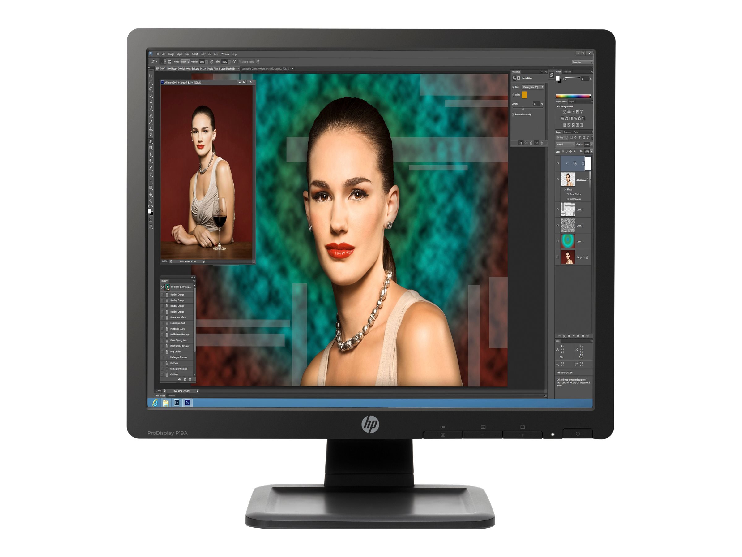 HP D2W67AA#ABA ProDisplay P19A 19'' LCD Monitor, Black